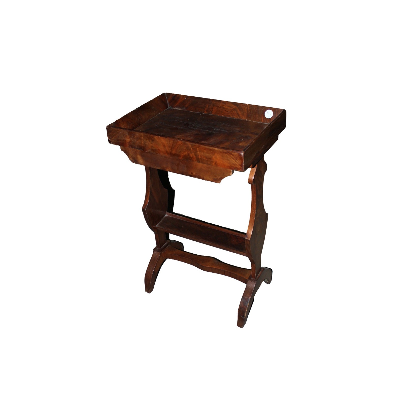 French Two-Tier Side Table in Directory Style, Mahogany, Mid 19th Cent