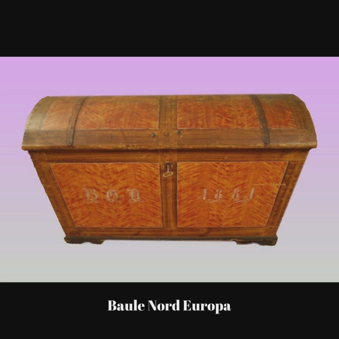Antique Northern European trunk chest from the late 1800s